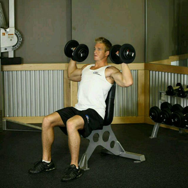 Dumbbell Shoulder Press (custom) by Thomas R. - Exercise How-to - Skimble