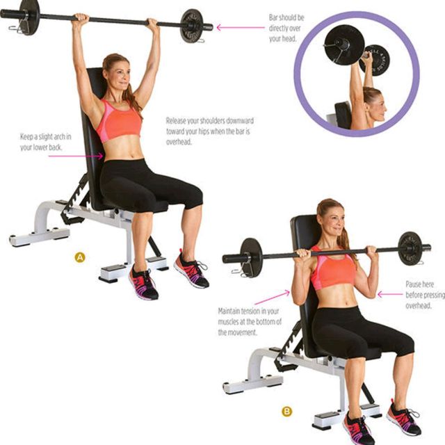 Barbell Overhead Press by Cat @. - Exercise How-to - Skimble