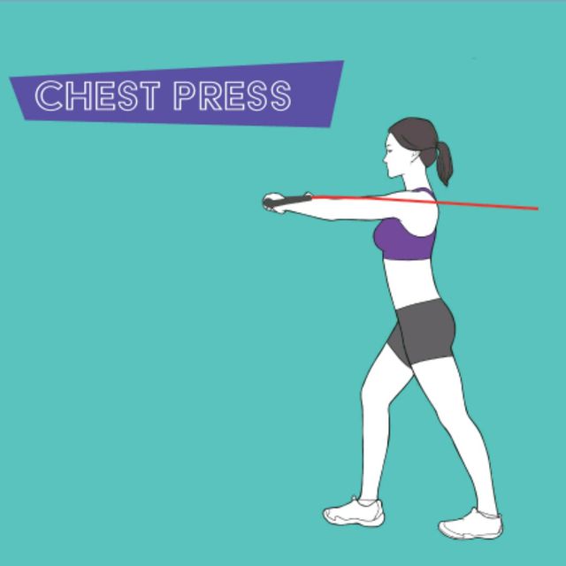 Chest Press W/Band by Jenn Lind - Exercise How-to - Skimble