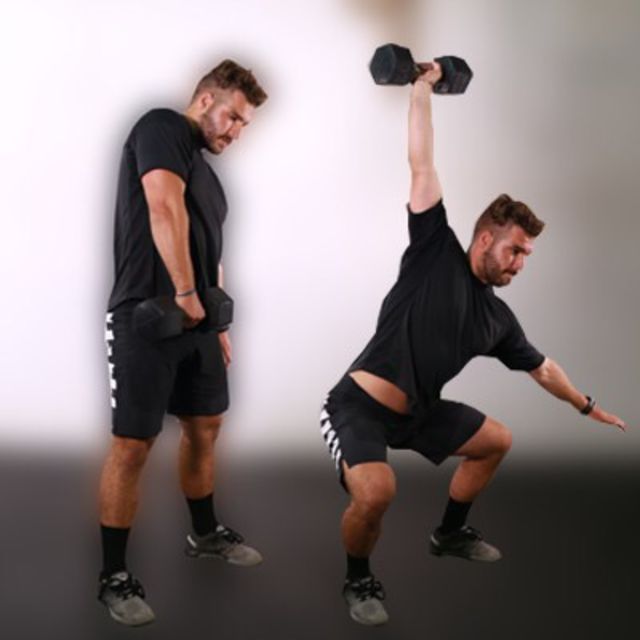 Dumbbell Clean and Press with Dumbbell by David Perlis - Exercise How ...