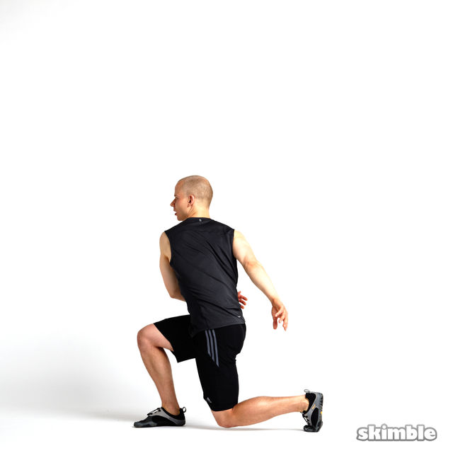 Rotating Lunges - Exercise How-to - Skimble Workout Trainer