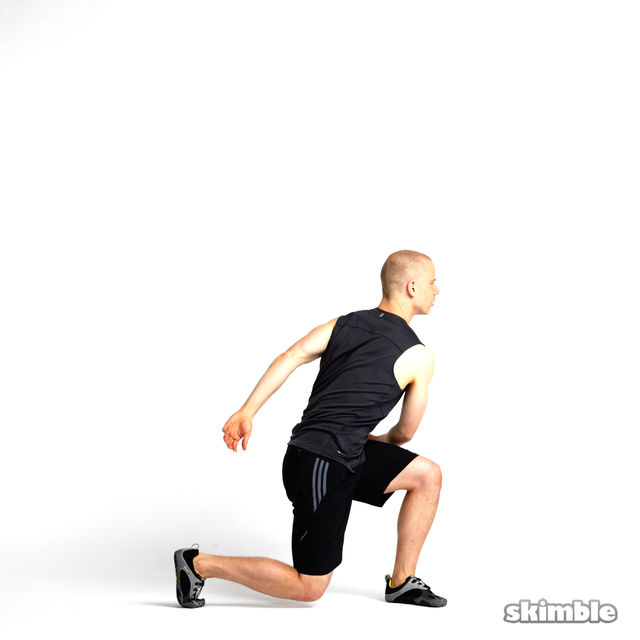 Rotating Lunges - Exercise How-to - Skimble Workout Trainer