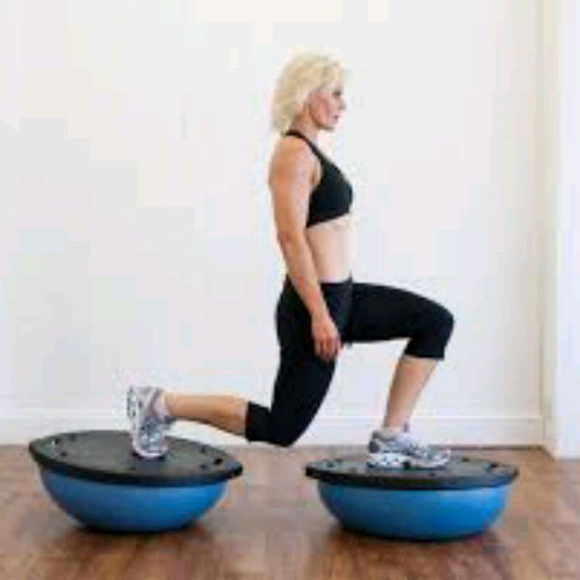 Double Bosu Lunge by Jeanette Mar - Exercise How-to - Skimble