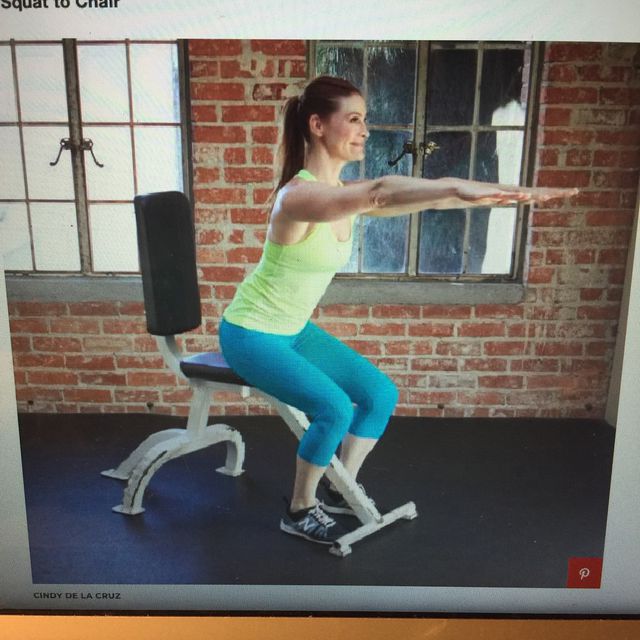 Squat To Chair by Liz K. - Exercise How-to - Skimble