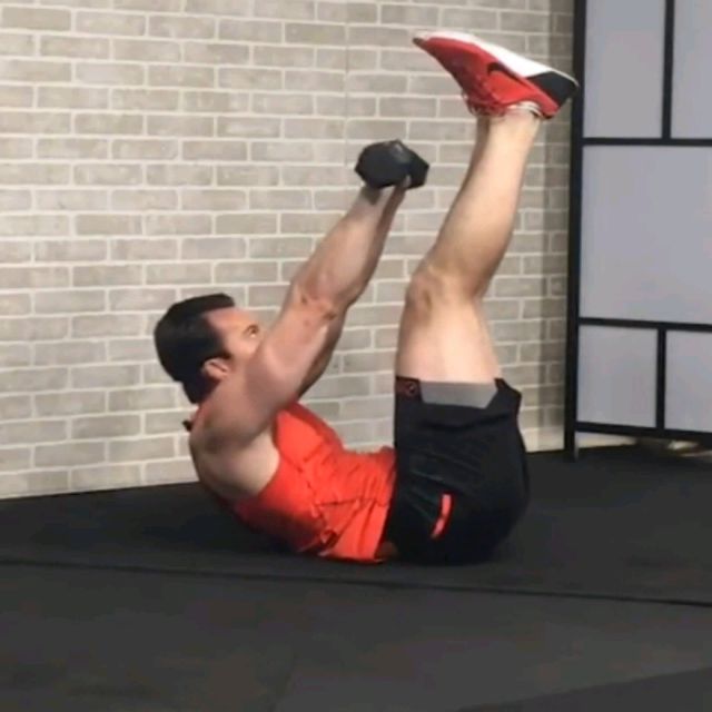 DB Reverse Crunch + Toe Touch by Dennis Richardson - Exercise How-to ...