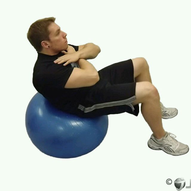 (Arms) Rock-Exercise Ball Crunch by Cleared C. - Exercise How-to - Skimble