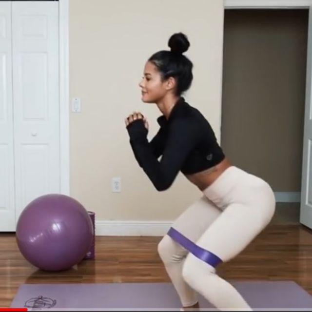 Band Walking Squats by 💖 P. - Exercise How-to - Skimble