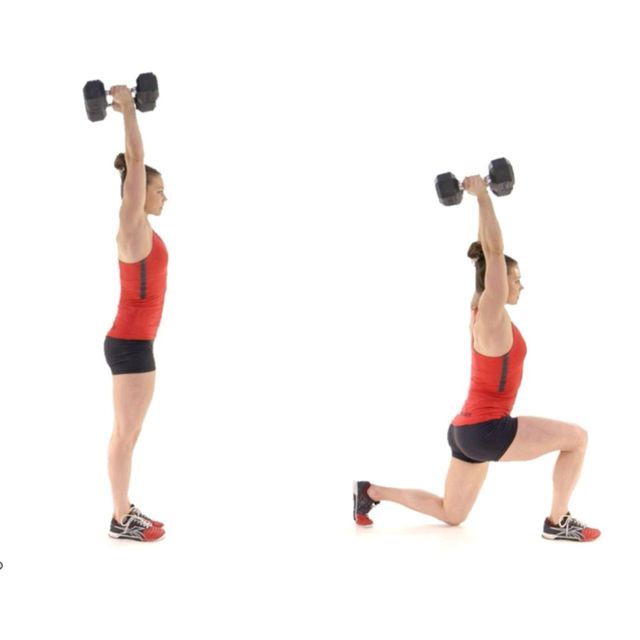 1 Arm Overhead Lunge by Silas Eisenback - Exercise How-to - Skimble