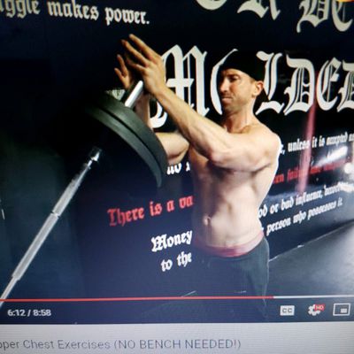 Standing Plate Squeeze Push by Eugene Buehne - Exercise How-to - Skimble