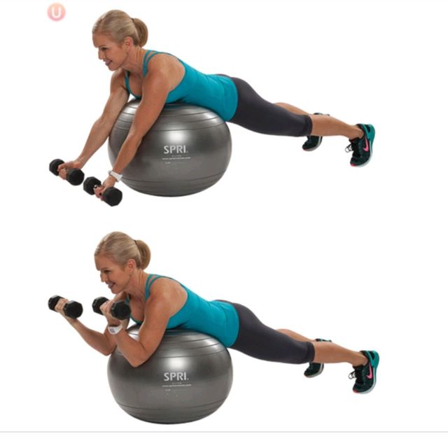Biceps curl pilates ball by Stef K - Exercise How-to - Skimble