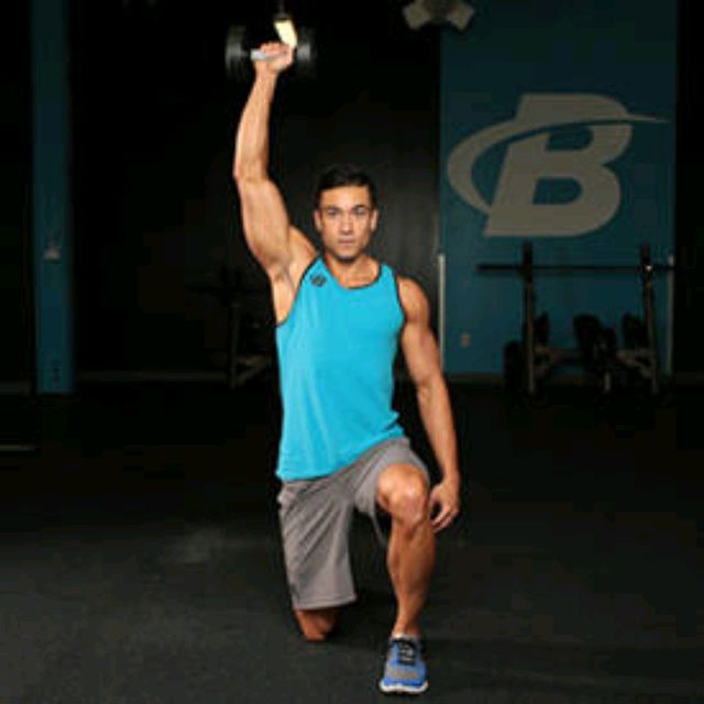 Half Kneeling To Stand Dumbbell Shoulder Press by Alonzo B. - Exercise ...