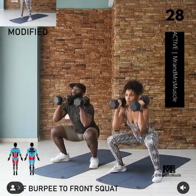 Half Burpee To Front Squat by Cleo W. - Exercise How-to - Skimble