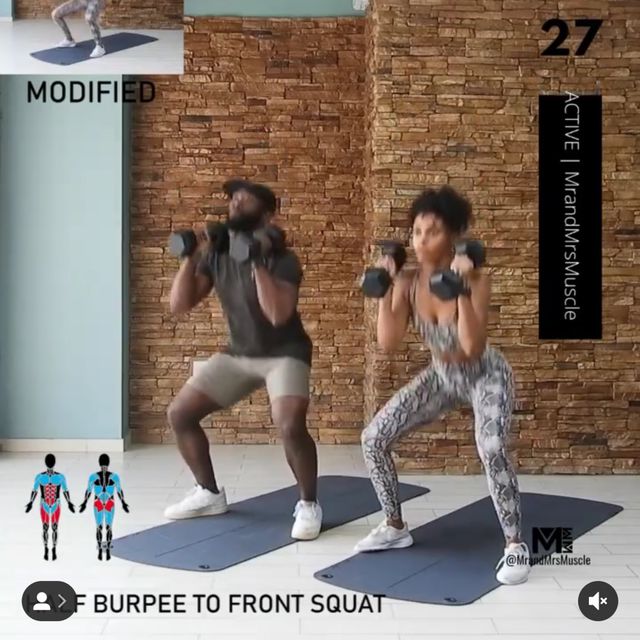 Half Burpee To Front Squat by Cleo W. - Exercise How-to - Skimble