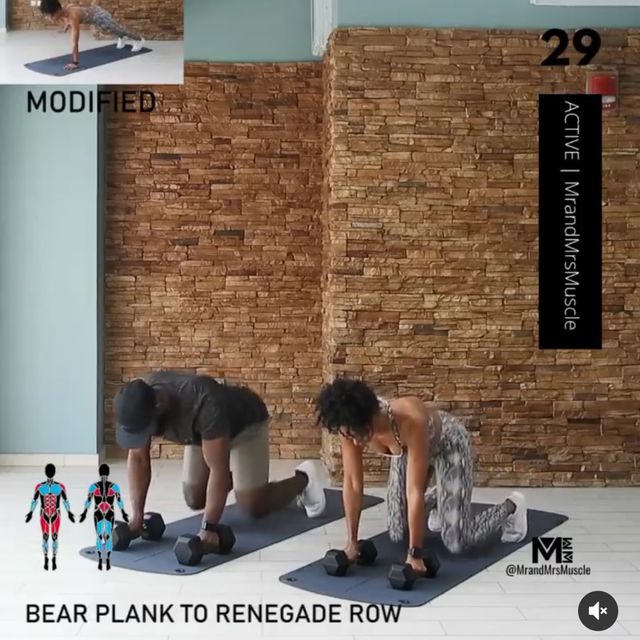 Bear Plank To Renegade Row by Cleo W. - Exercise How-to - Skimble