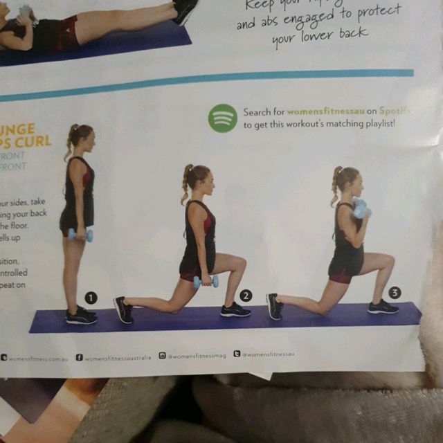 Reverse Lunge with Biceps Curl by Danielle H. - Exercise How-to - Skimble