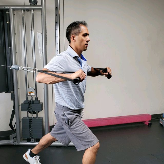 Cable Standing Chest Press by Juan Paolo Galvez - Exercise How-to - Skimble