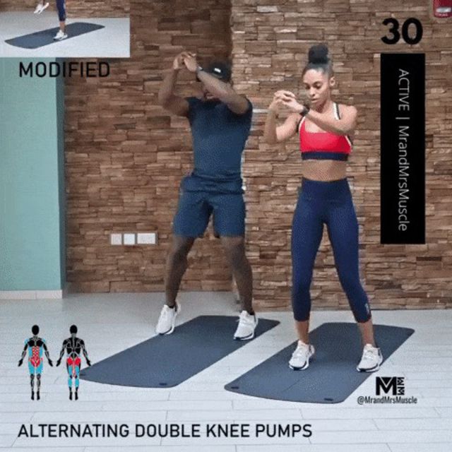 Alternating Double Knee Pumps by Cleo W. - Exercise How-to - Skimble