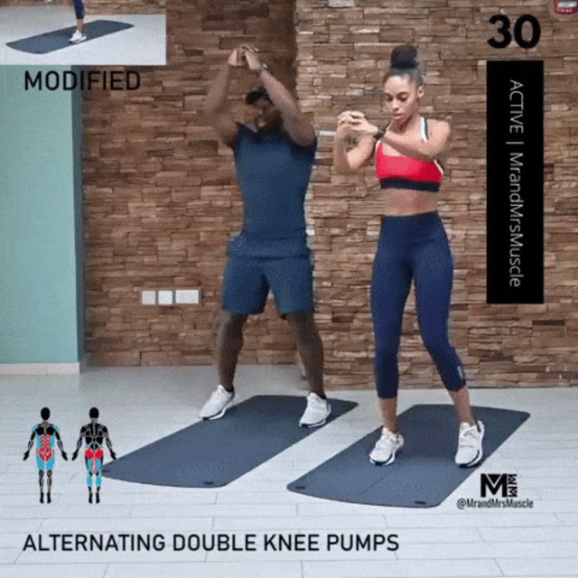 Alternating Double Knee Pumps by Cleo W. - Exercise How-to - Skimble