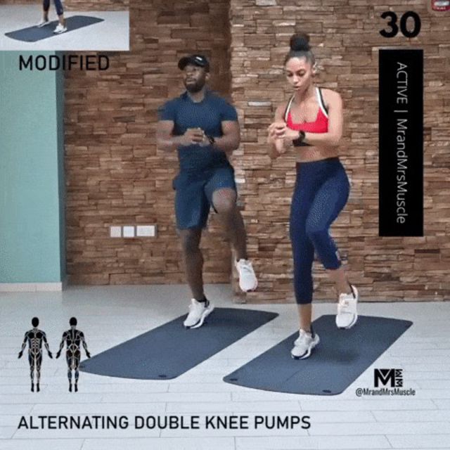 Alternating Double Knee Pumps by Cleo W. - Exercise How-to - Skimble