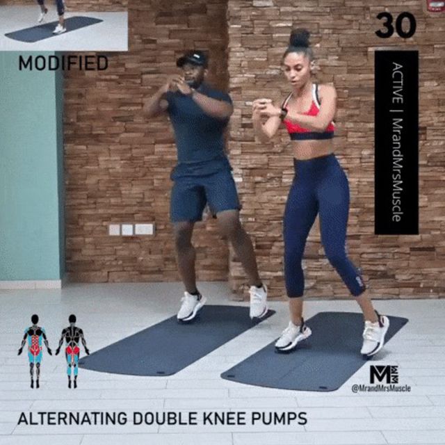 Alternating Double Knee Pumps by Cleo W. - Exercise How-to - Skimble