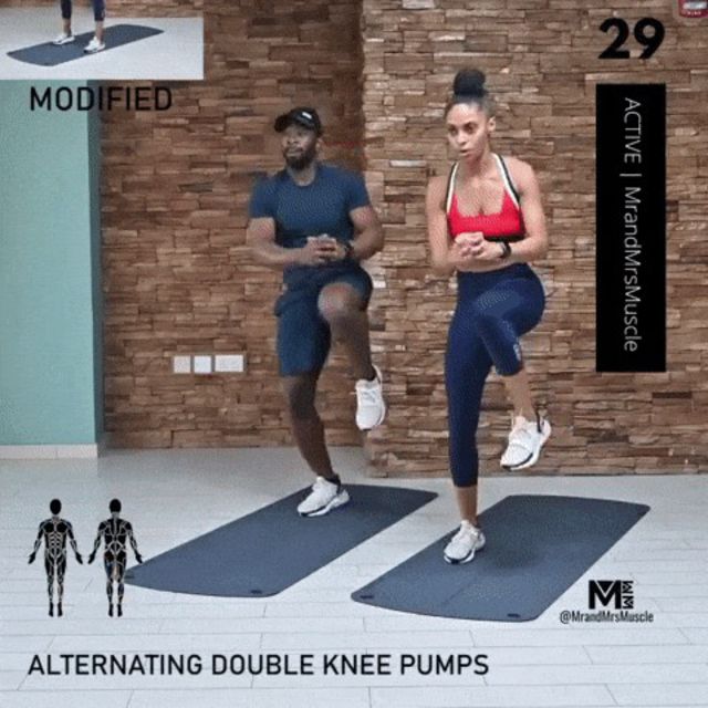 Alternating Double Knee Pumps by Cleo W. - Exercise How-to - Skimble