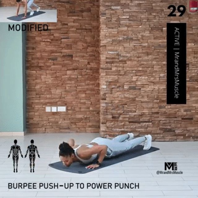 Burpee Push Up to Power Punch by Cleo W. - Exercise How-to - Skimble
