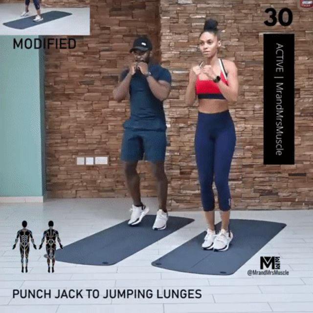 Punch Jack to Jumping Lunges by Cleo W. - Exercise How-to - Skimble