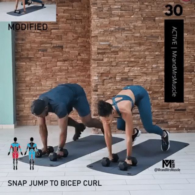 Snap Jump to Bicep Curl by Cleo W. - Exercise How-to - Skimble
