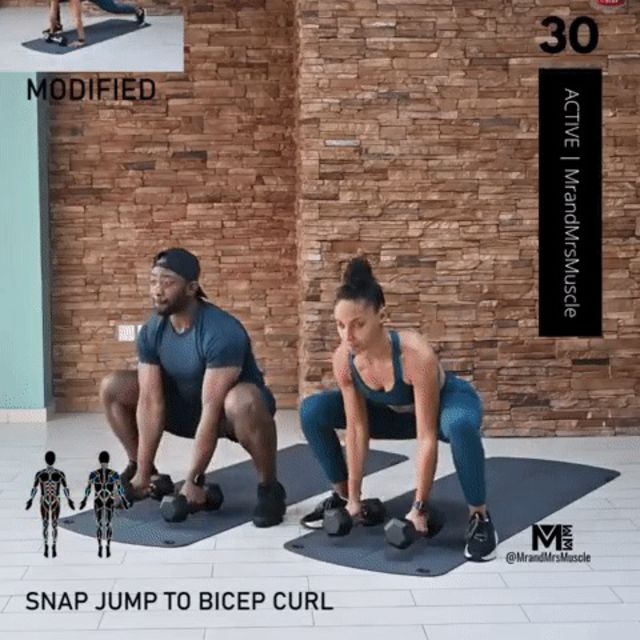 Snap Jump to Bicep Curl by Cleo W. - Exercise How-to - Skimble