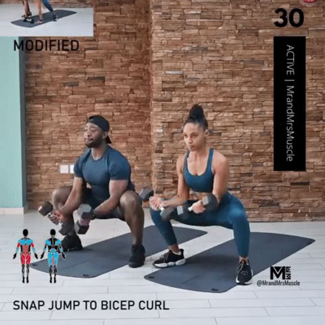 Snap Jump to Bicep Curl by Cleo W. - Exercise How-to - Skimble