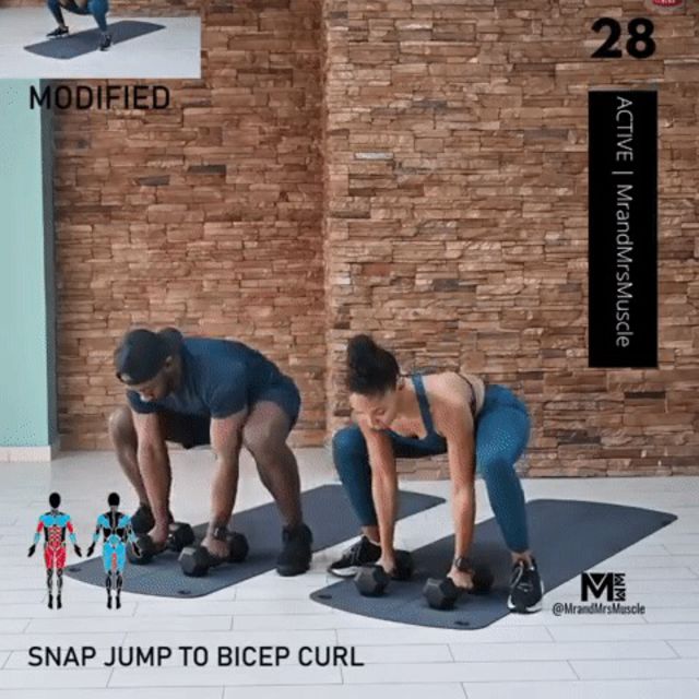 Snap Jump to Bicep Curl by Cleo W. - Exercise How-to - Skimble