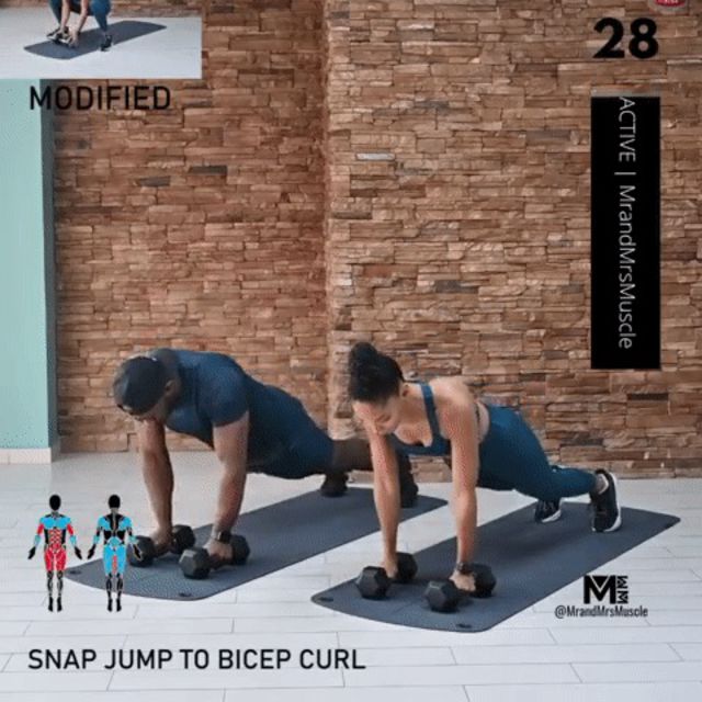 Snap Jump to Bicep Curl by Cleo W. - Exercise How-to - Skimble