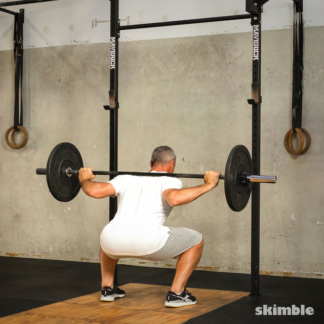 Low-Bar Back Squats - Exercise How-to - Skimble Workout Trainer