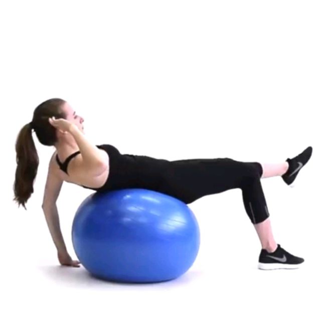 Cross Crunches. Ball by Tanya P - Exercise How-to - Skimble