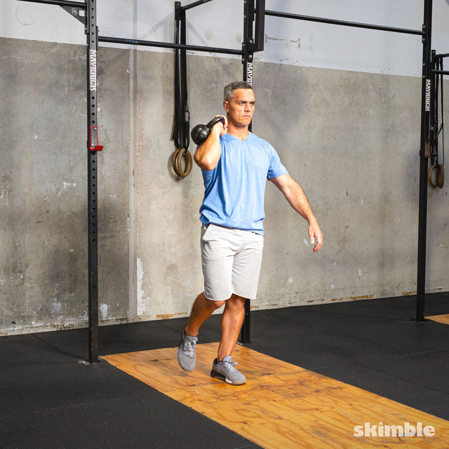 Kettlebell Offset Press on Left Foot - Exercise How-to - Skimble
