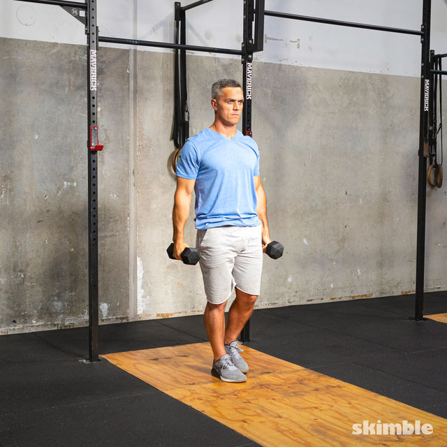 Right Leg Romanian Dead Lift to Curl Press - Exercise How-to - Skimble