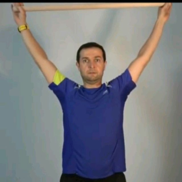 Raise and lower the stick behind your head by Tanya P. - Exercise How ...