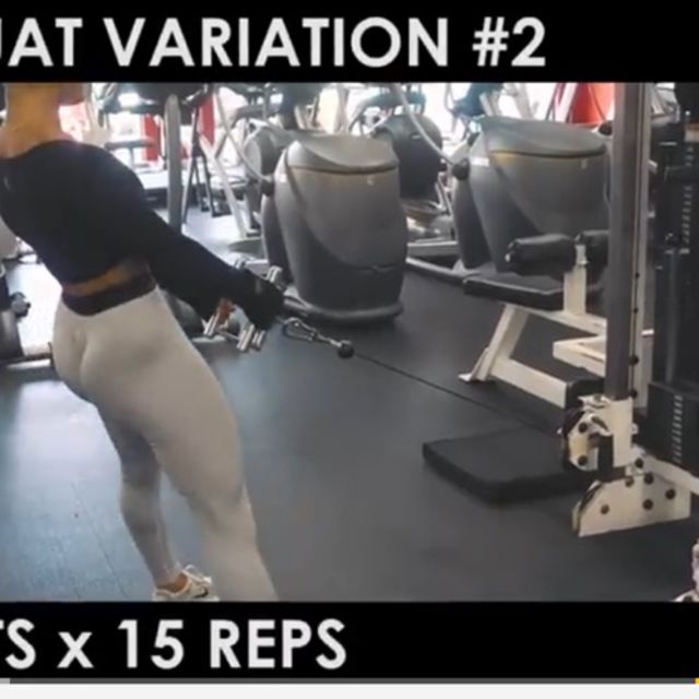 Cable Squat Variation #2 by Kelsey A. - Exercise How-to - Skimble