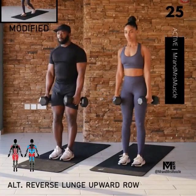 Alt Reverse Lunge Upward Row by J D. - Exercise How-to - Skimble