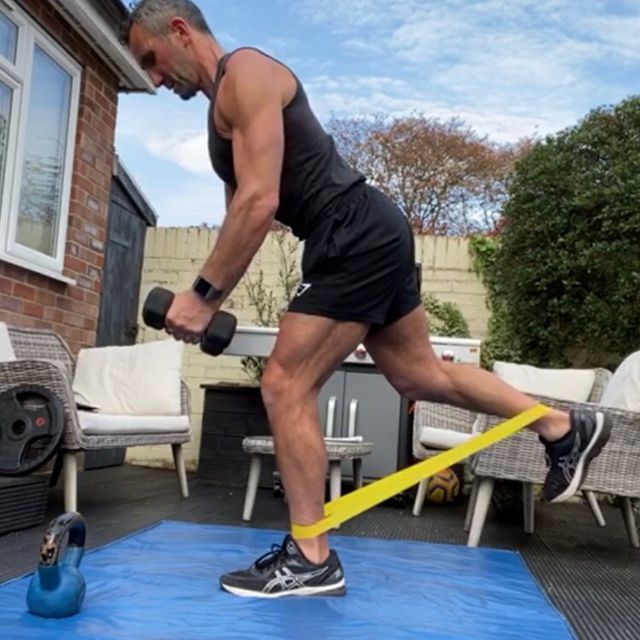 Banded Leg Raise With Dumbbell Lateral Arm Raises by Adele A ...