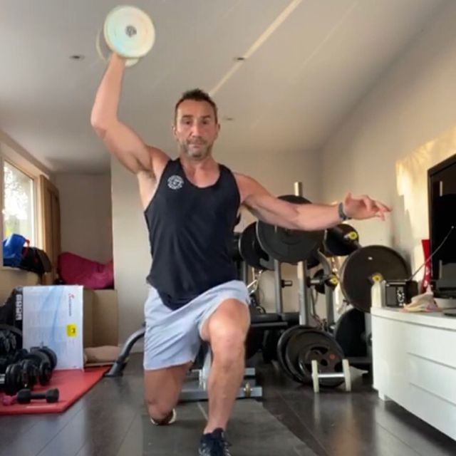Single Arm At Side Clean & Press With Reverse Lunge Clean & Press by ...