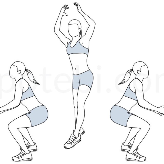 180 Squat Jumps por Silas Eisenback - Ejercicio Cómo hacerlo - Skimble