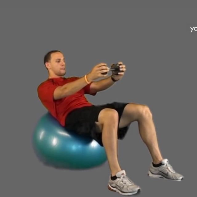 Stability Ball Russian Twists w/ Dumbbell by Brian F. - Exercise How-to ...