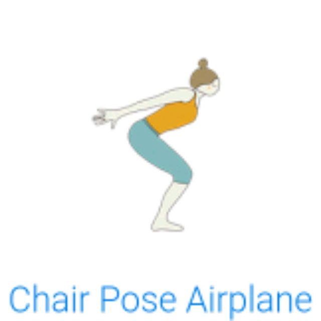Chair Pose Airplane by 𝔻𝕖𝕤𝕖𝕣𝕥 𝔽𝕠𝕩🦊 🌟 - Exercise How-to - Skimble