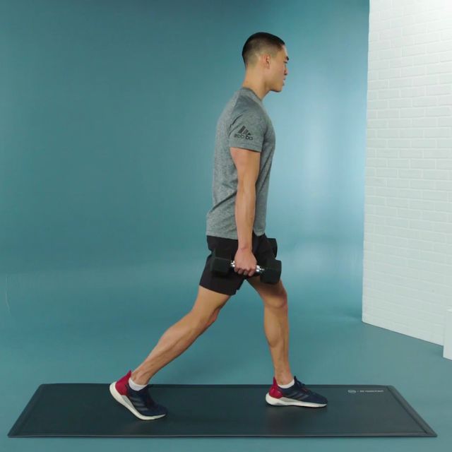 Right Leg DB Reverse Lunge w/ High Knee by Brian Fallon - Exercise How ...