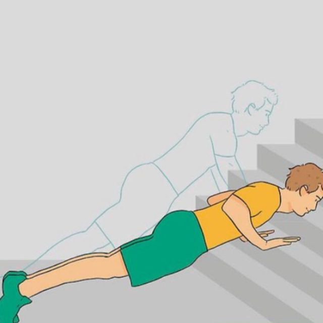 Stairs Push Up by ꧁𝒩𝒶𝓉𝒽𝒶𝓁𝒾ℯ ꧂ ℒ𝒾𝓉𝒶𝓁𝒾ℯ𝓃 - Exercise How-to - Skimble