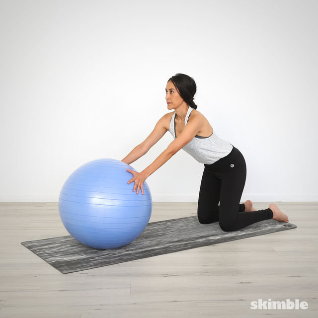 Ball Ab Rolls - Exercise How-to - Skimble Workout Trainer