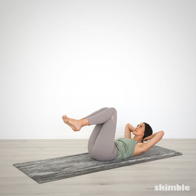 Crunches with Knee Hugs - Exercise How-to - Skimble