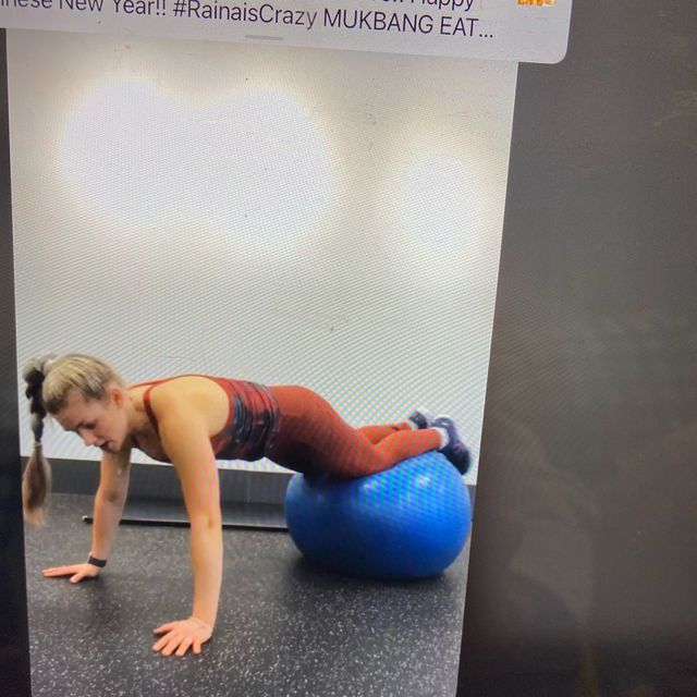 Plank With Feet On Ball Roll In And Out by Melissa Leng - Exercise How ...