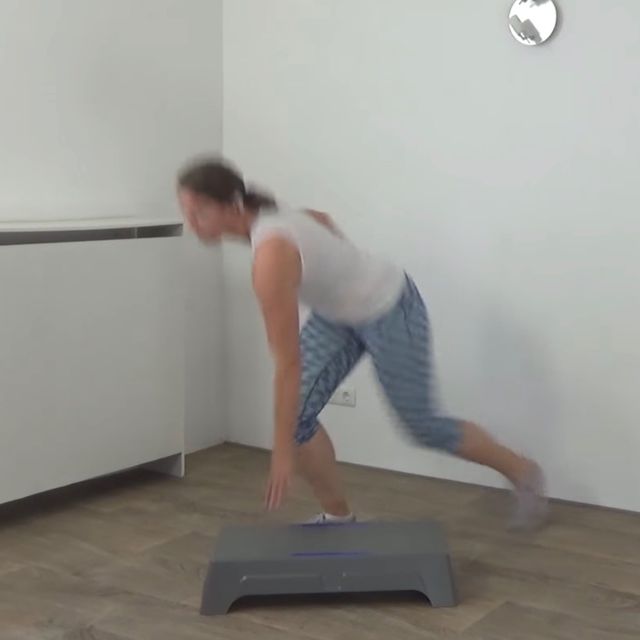 Step Up High Knees to Toe Touch by Brian Fallon - Exercise How-to - Skimble